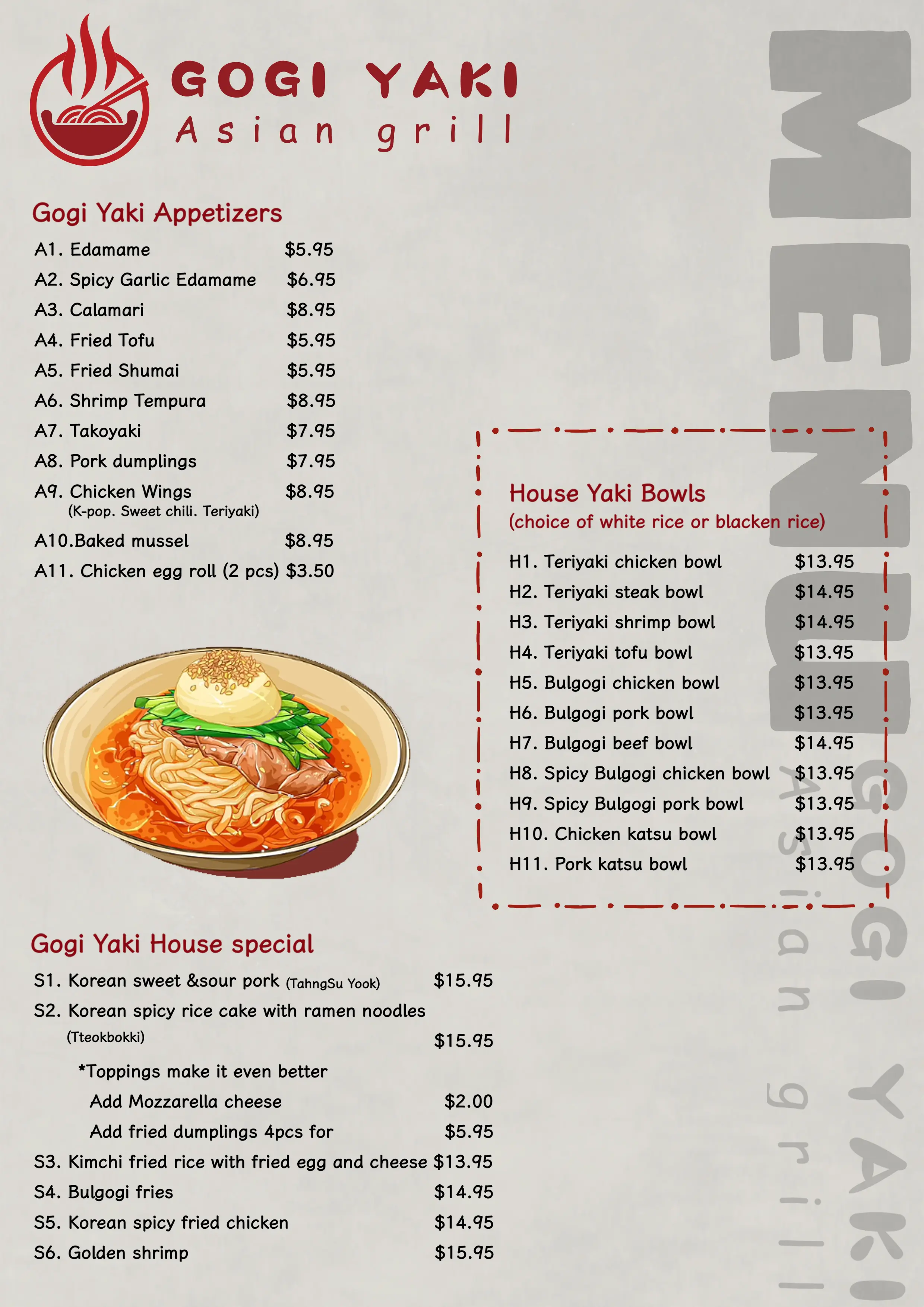 Gogi Yaki | Online Order | Corpus Christi | TX